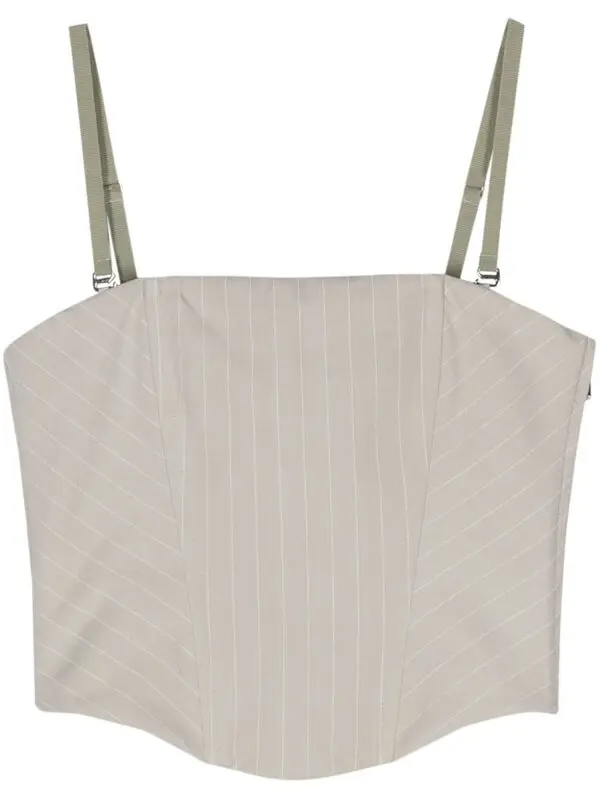 Patrizia Pepe Pinstriped Cropped Corset