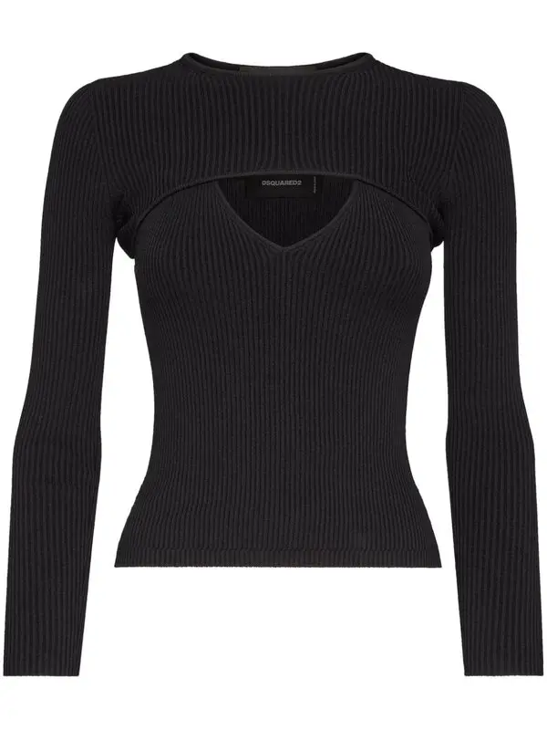 Dsquared2 Cut-out Ribbed-knit Top