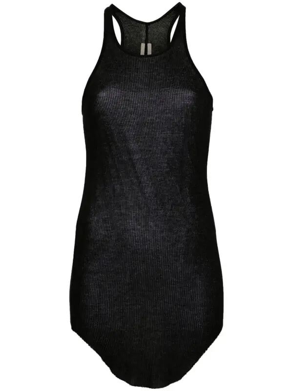 Rick Owens Ribbed Racerback Tank Top - Black