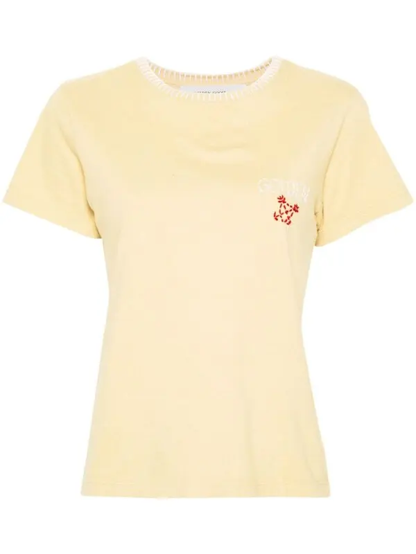 Golden Goose Doris Whipstitch-trim T-shirt - Yellow