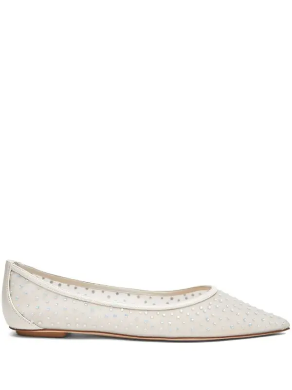 STUART WEITZMAN Emilia Mesh Crystal Ballerina Shoes