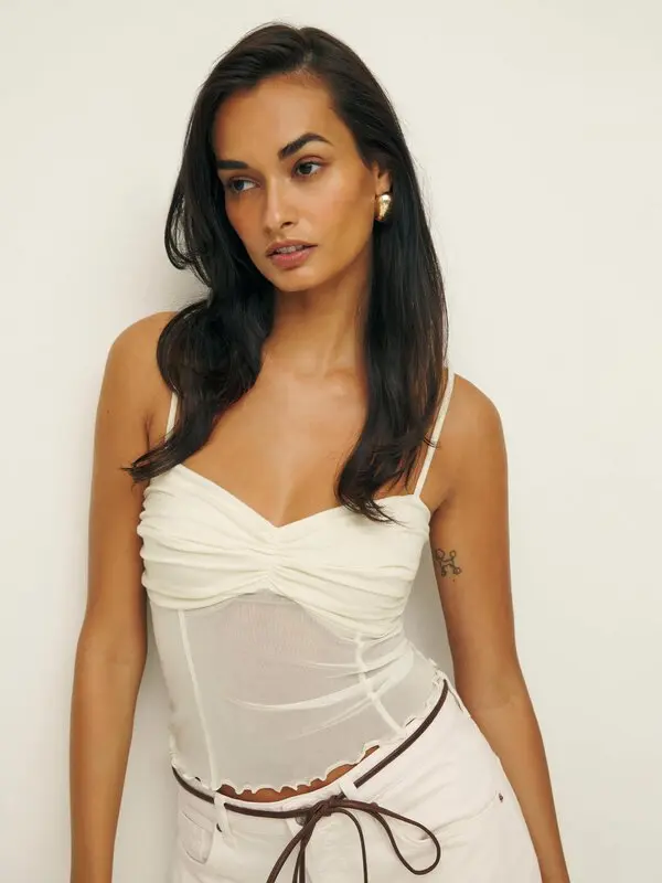 REFORMATION Milly Knit Top - Fior Di Latte