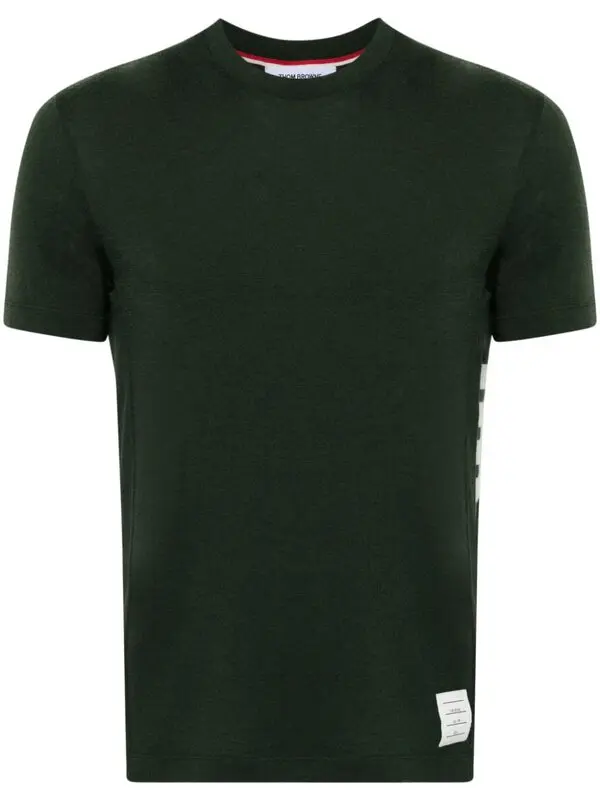 Thom Browne Stripe-detailing Wool T-shirt - Green