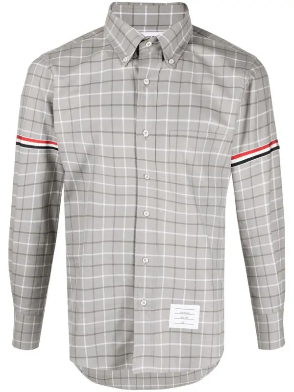 Thom Browne Tattersall-checked Cotton Shirt - Grey