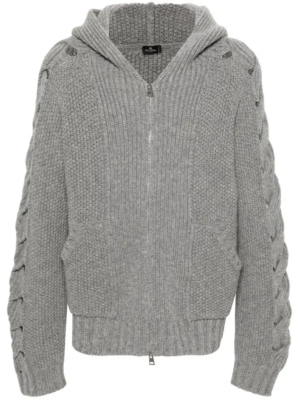 Etro Cable-knit Zip-up Hoodie