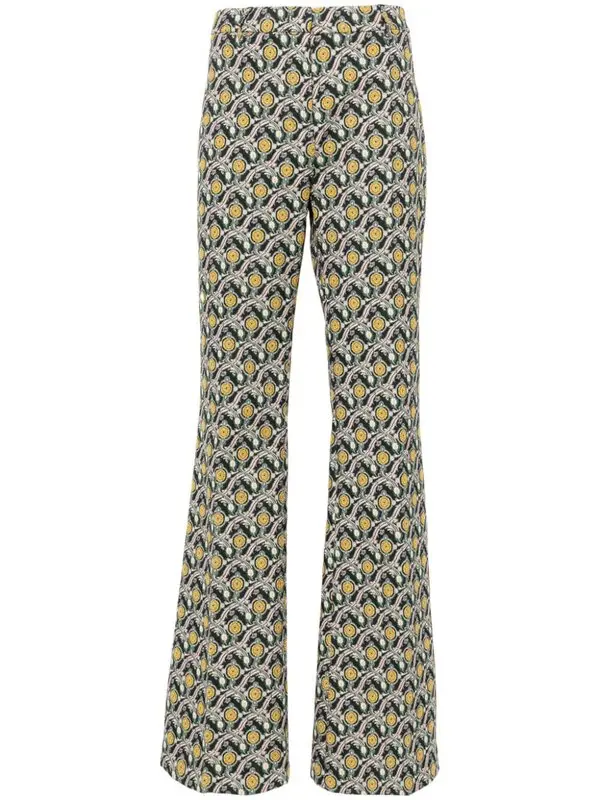Etro Patterned Jacquard Flared Trousers