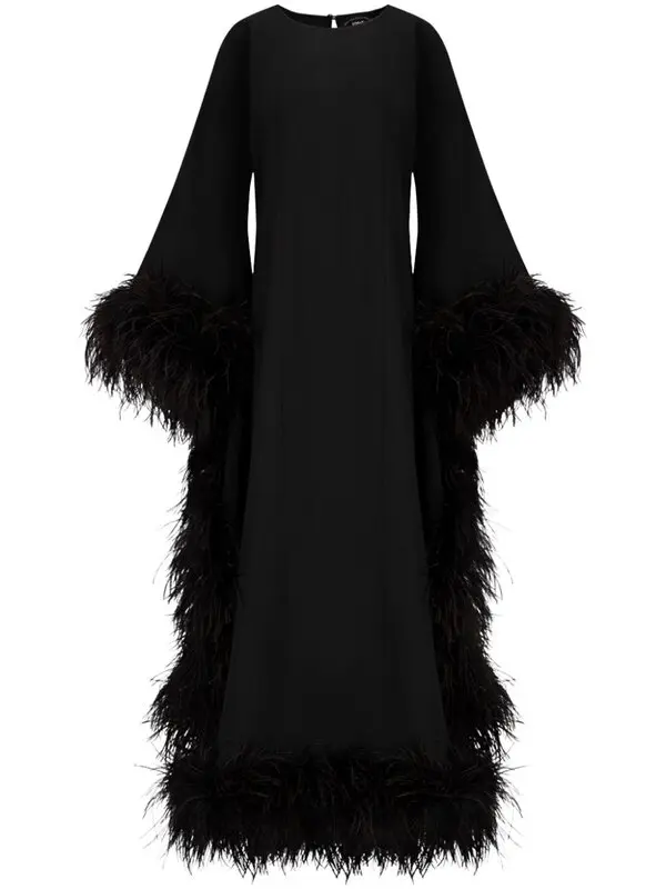 TALLER MARMO Moonbar Feather-trimmed Kaftan