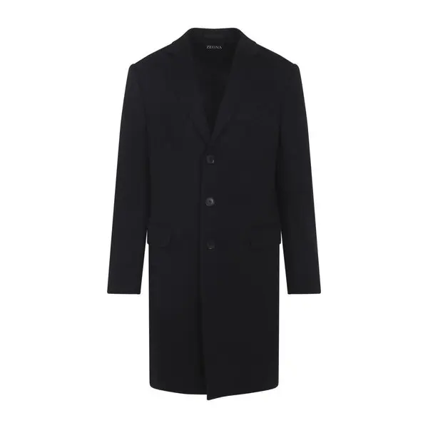 Zegna Wool And Cashmere Blend Coat - Black