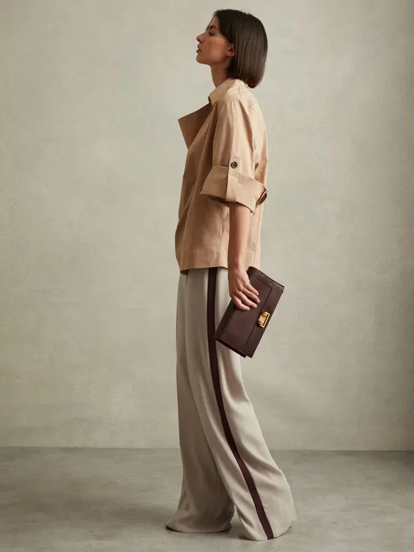 REISS Isla Wide Leg Trousers