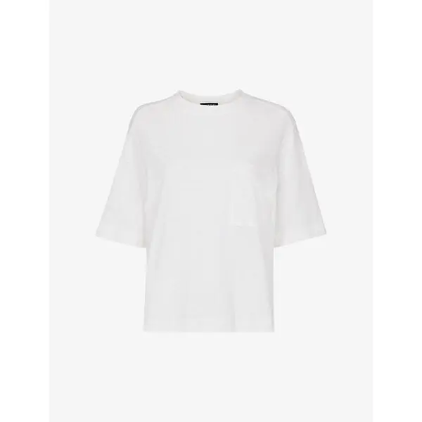 Whistles Relaxed-fit Cotton And Linen-blend T-shirt