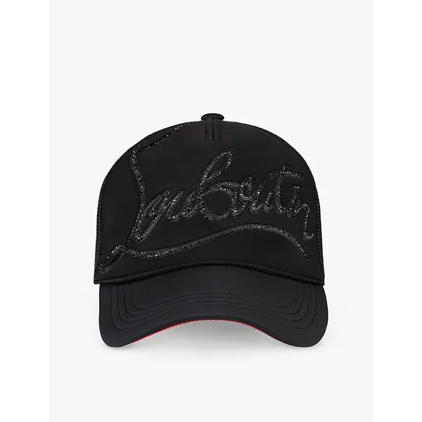 CHRISTIAN LOUBOUTIN Rhinestone-embellished Neoprene Baseball Cap