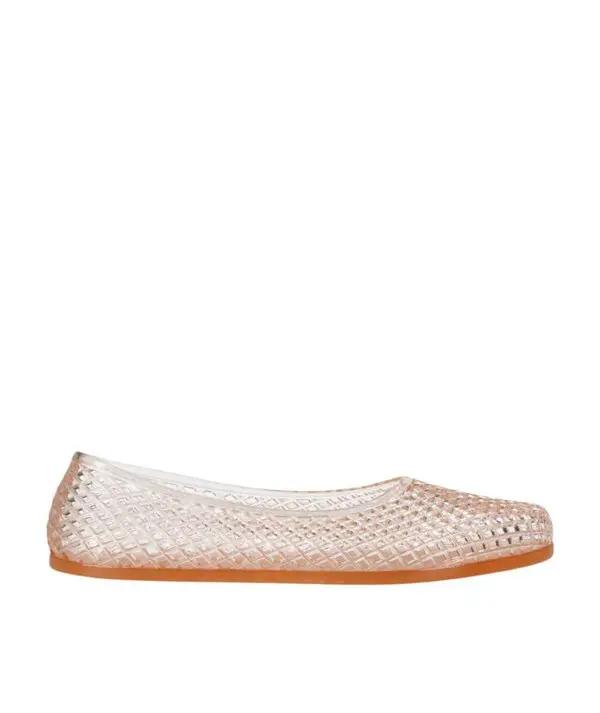 ANCIENT GREEK SANDALS Iro Mesh-textured Ballet Flats - Tan