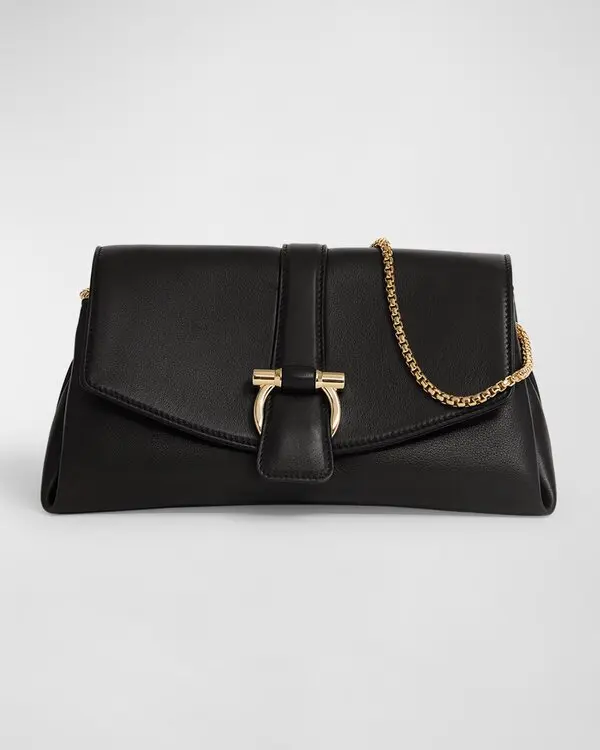 FERRAGAMO Fshow Small Flap Shoulder Bag - Nero