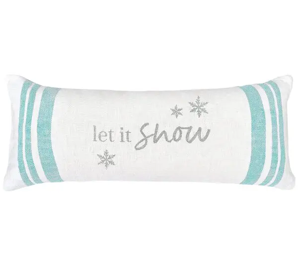 VALERIE PARR HILL Morgan Let It Snow Woven Christmas Throw Pillow Valerie
