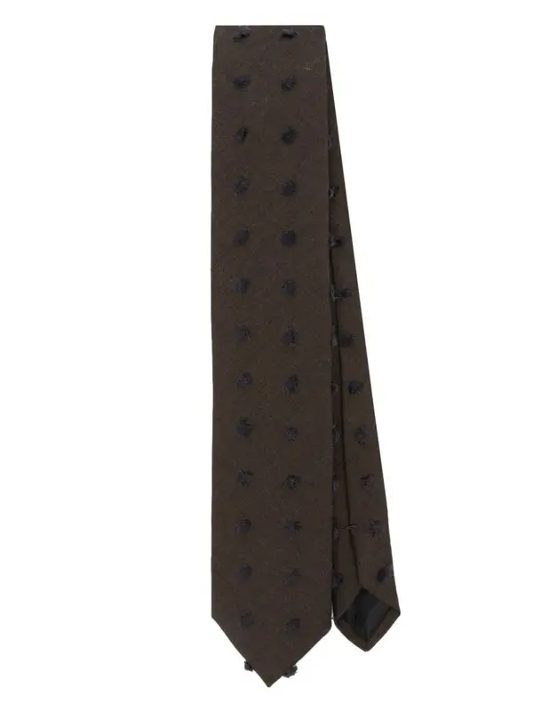 LANVIN 3d-detailed Twill Neck Tie - Brown