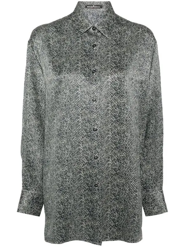 Ermanno Scervino Herringbone-print Silk Shirt