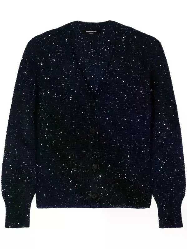 Fabiana Filippi Sequin Embellished Cardigan - Blue
