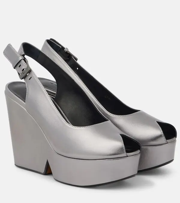 Clergerie Dylan Leather Wedge Sandals