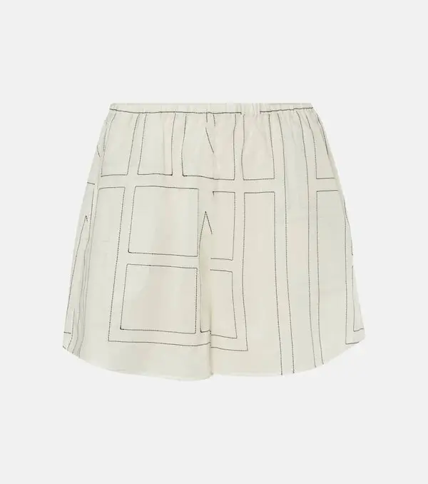 TOTÊME Monogram Cotton-blend Shorts - White