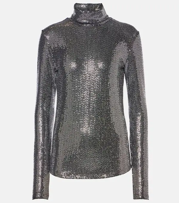 Isabel Marant Joyela Sequined Top - Silver