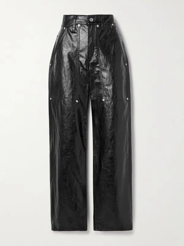 MARANT ETOILE Ariete Faux Leather Straight-leg Pants - Black