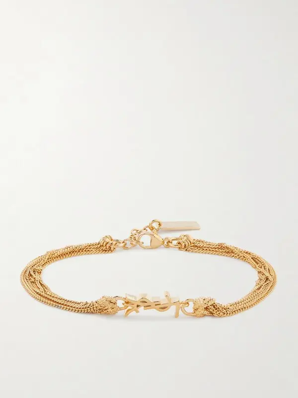 Saint Laurent Tone Cassandre Bracelet - Gold