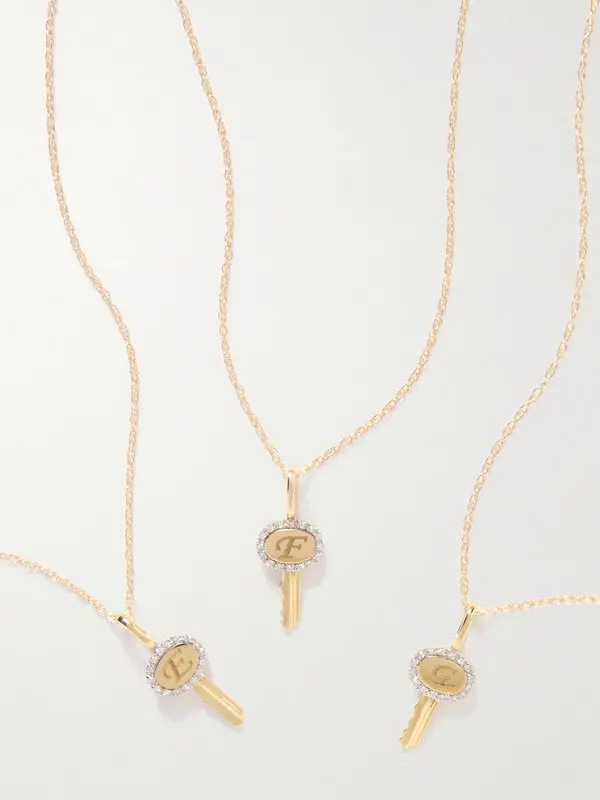 STONE AND STRAND Home Sweet Home 10-karat Diamond Necklace - Gold