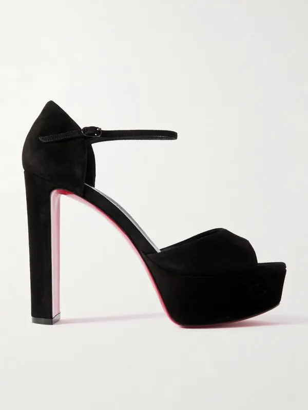 CHRISTIAN LOUBOUTIN Sandaloo Suede Sandals - Black