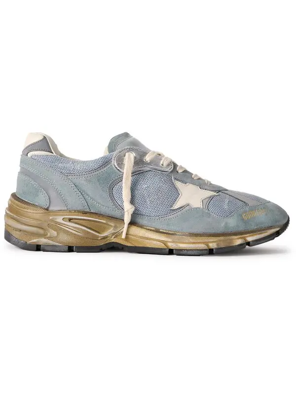 Golden Goose Running Dad Distressed Sneakers - Blue