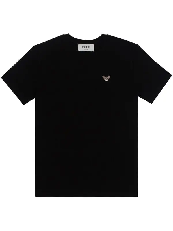 PELO FOUNDATION Dog-appliqué T-shirt - Black