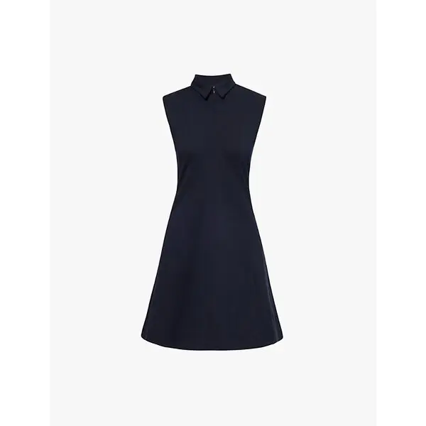 Me+Em Me + Em Cap-Sleeved Flared Skirt Ponte Jersey Mini Dress In Navy -  61% Off | Editorialist