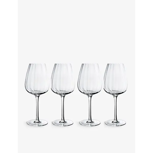 VILLEROY & BOCH Rose Garden Red Wine Goblets Set Of Four