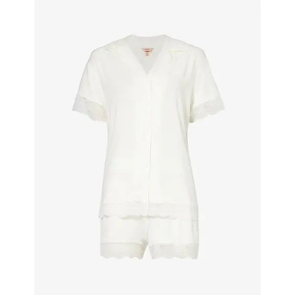 Eberjey Malou Lace-trimmed Stretch-modal Pyjama Set - Ivory