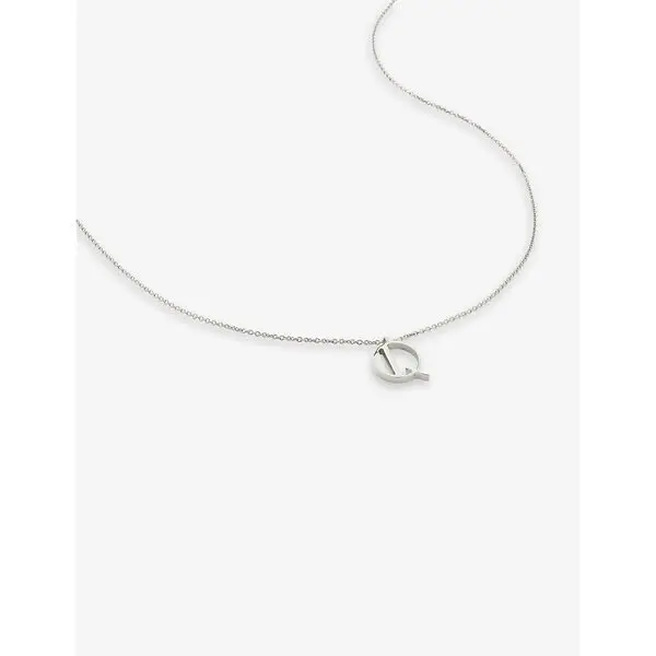 Monica Vinader Q Letter-charm Sterling-silver Pendant Necklace - Sterling Silver
