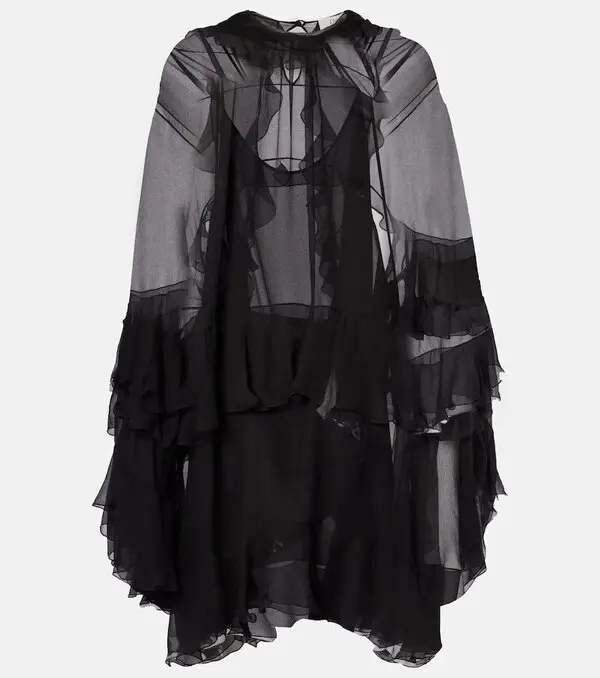 Chloé Ruffled Silk Chiffon Minidress