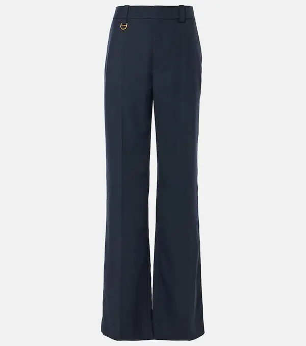 Chloé Grain De Poudre Wool Straight Pants