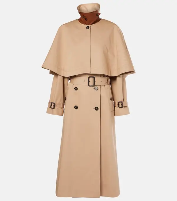 Chloé Caped Cotton Gabardine Trench Coat