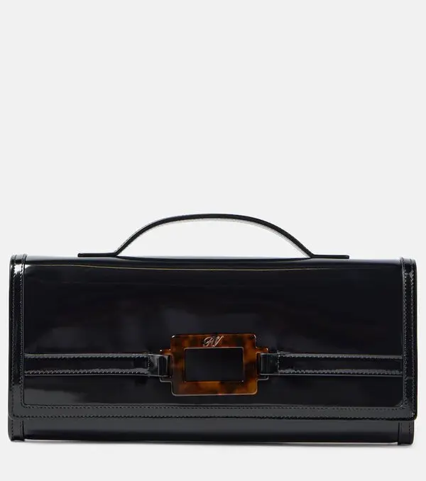 Roger Vivier Belle Vivier Clutch In Black | Editorialist