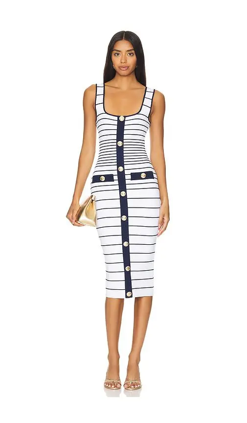Retrofete Lyle Knit Dress - White,navy