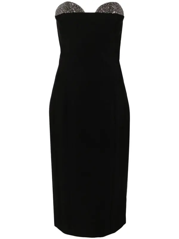 GENNY Sequin-detailed Strapless Midi Dress