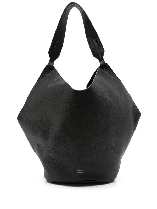 Khaite Medium Lotus Leather Tote Bag - Black