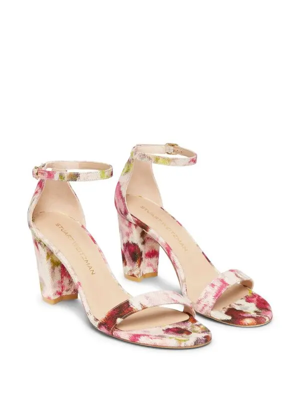STUART WEITZMAN 70mm Floral Print Jacquard Sandals
