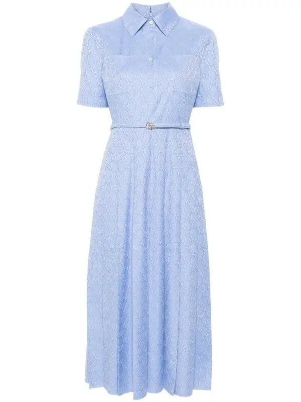 Gucci Gg Supreme-print Midi Shirt Dress