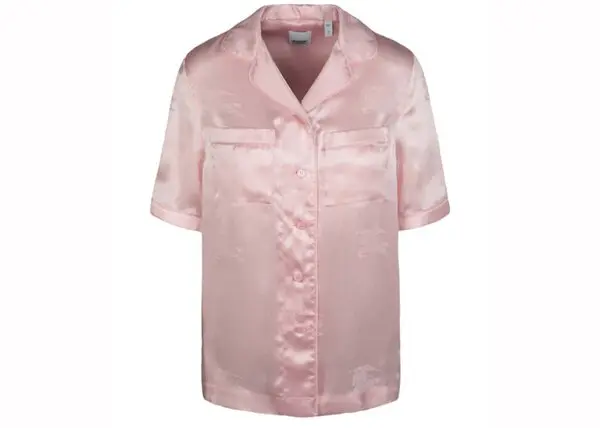 Burberry Ekd Jacquard Silk Shirt - Light Pink