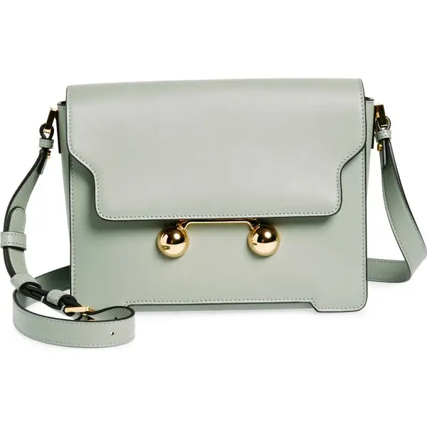 Marni Trunkaroo Leather Shoulder Bag - Light/ Grey