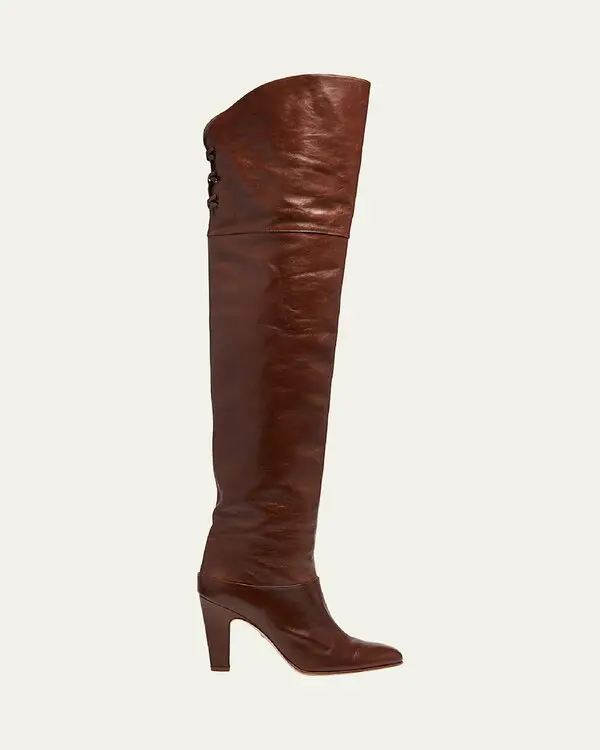 Chloé Eve Leather Over-the-knee Boots - Sooty Brown