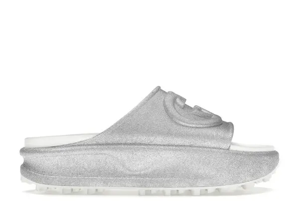 Gucci Interlocking G Metallic Slide - Silver