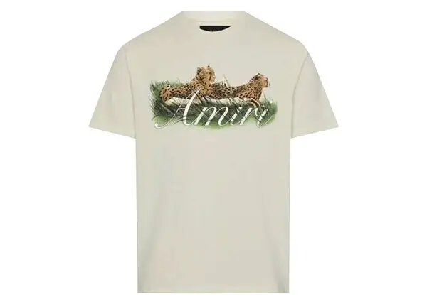 Amiri Cheetah Logo Tee Shirt - Alabaster