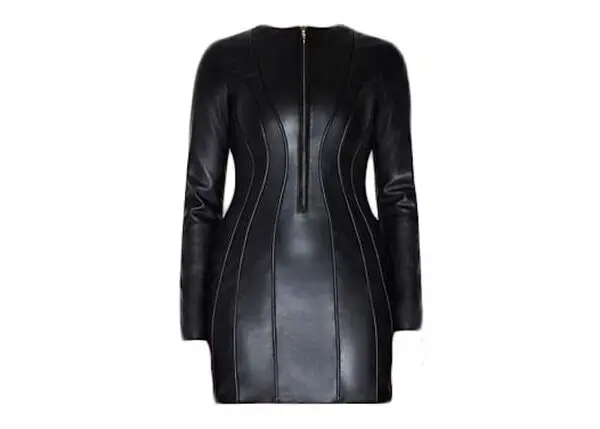 knee length dresses for ladies KYLIE JENNER FAUX LEATHER DRESS SMALL – YEG Designer Consignment