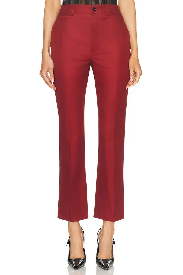 Saint Laurent Bootcut Pant - Rouge Fonce